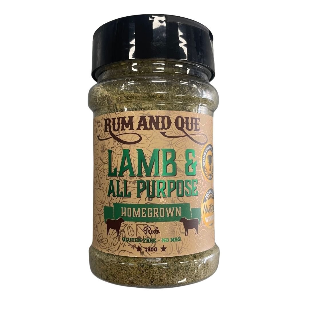 Rum And Que 'Homegrown Lamb & All Purpose' Rub 180g – Smoked Bbq Co